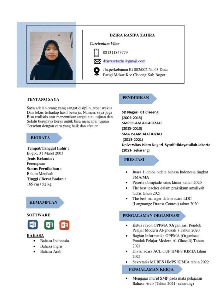 Contoh CV Mahasiswa yang Masih Kuliah & Tips Menulisnya | Future Skills