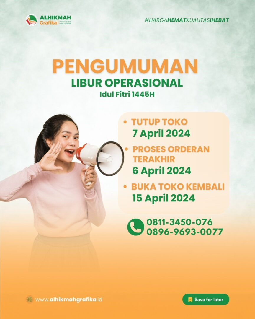 15+ Contoh Pengumuman Toko Tutup dan Libur Lebaran, Natal, Tahun Baru, dll