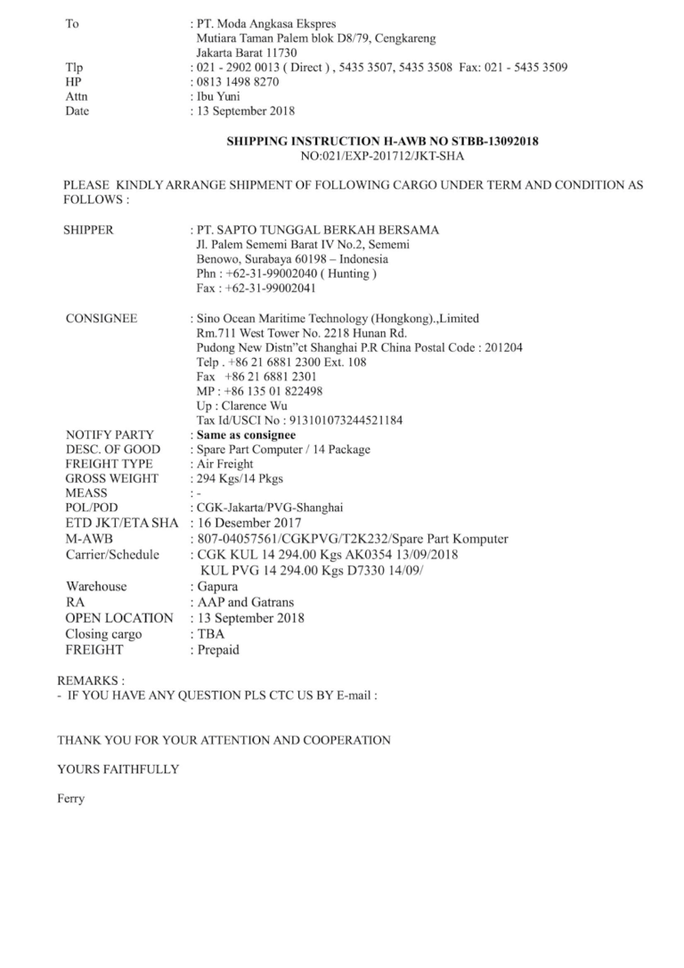 Apa Itu Shipping Instruction, Fungsi, dan Contohnya - Page 2 of 2 - Plugin Ongkos Kirim - Page 2 ...