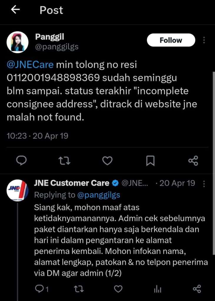 Arti Incomplete Consignee Address di JNE dan Solusinya - Plugin Ongkos Kirim