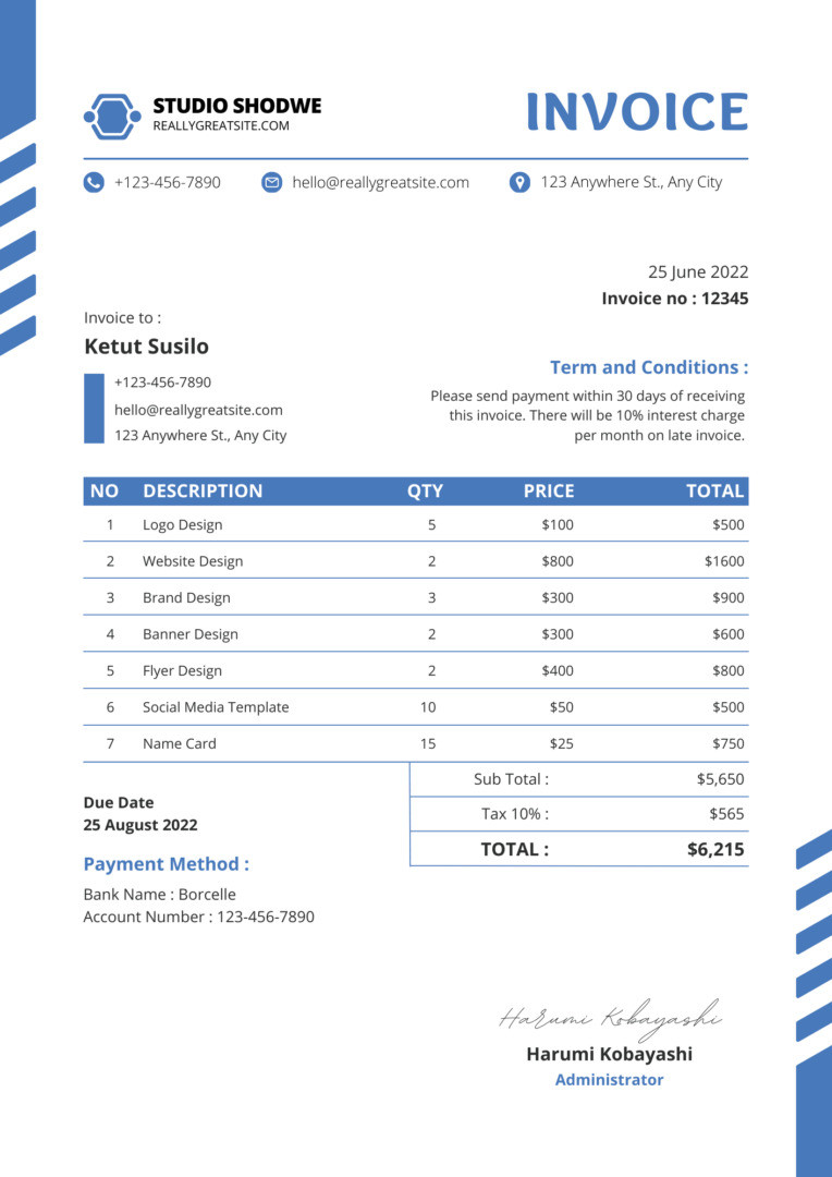 Download Template Invoice Gratis Di Sini, Tinggal Edit Saja! - Plugin ...