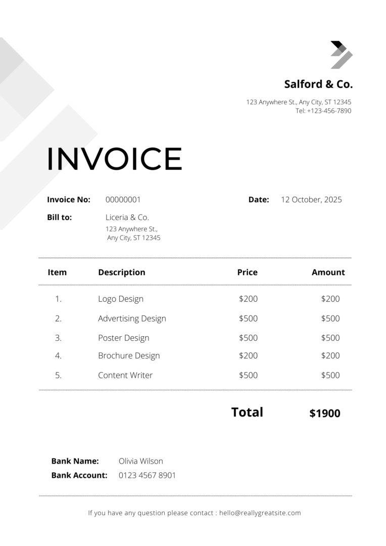 Download Template Invoice Gratis Di Sini, Tinggal Edit Saja! - Plugin ...