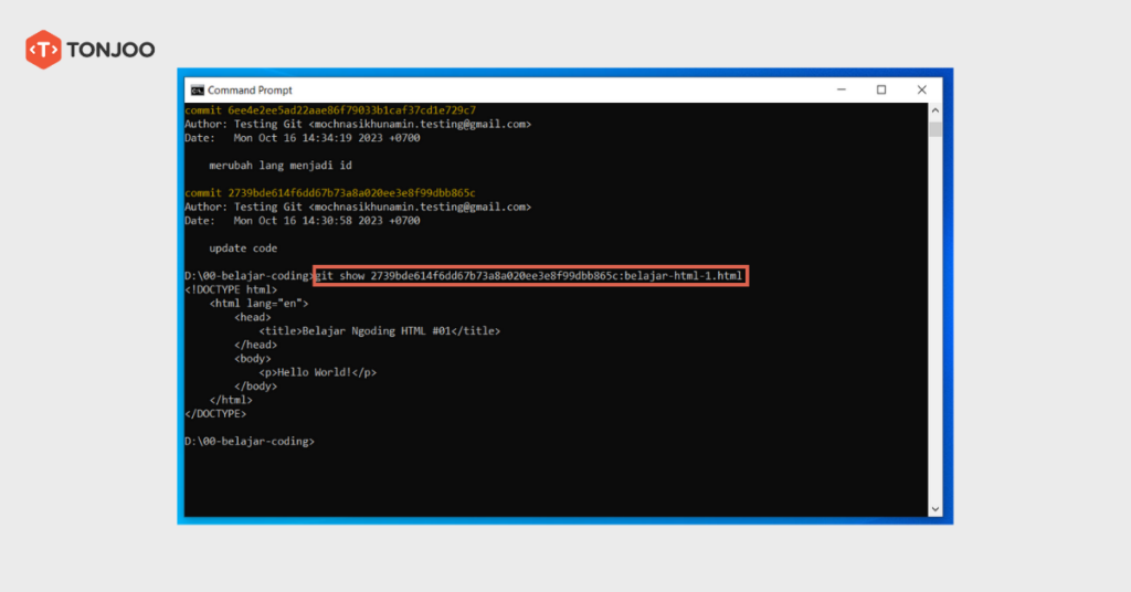 Cara Menggunakan Git & Perintah Dasarnya untuk Pemula - Tonjoo