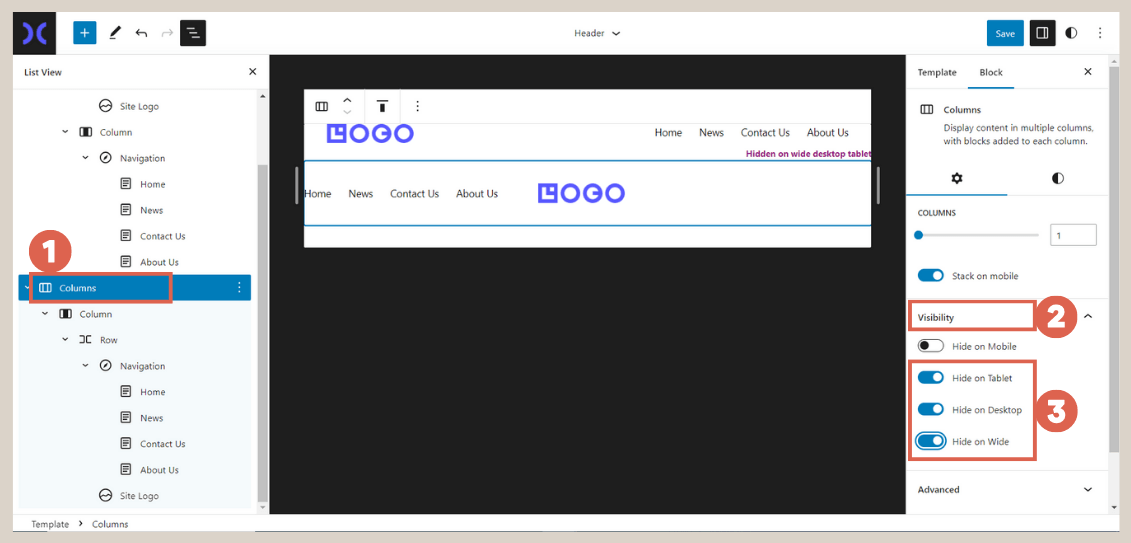 Gutenberg Tutorial Part 9 How To Create Responsive Header And Footer